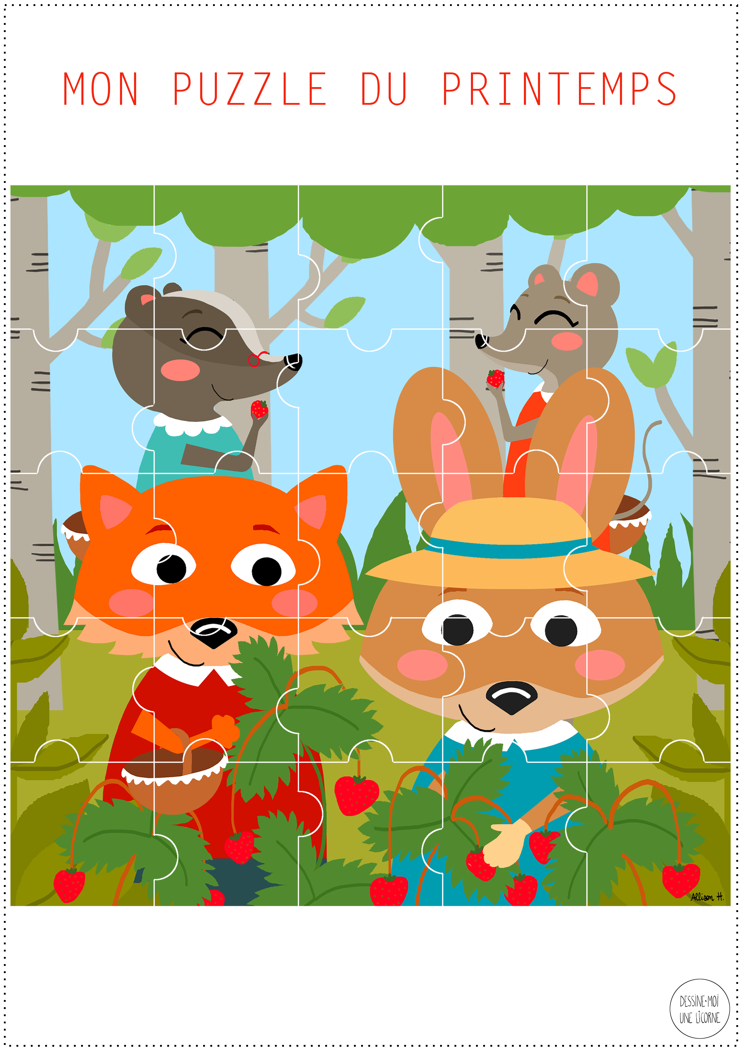 [DIY] Spécial Printemps – Un puzzle du printemps à fabriquer pour les ...